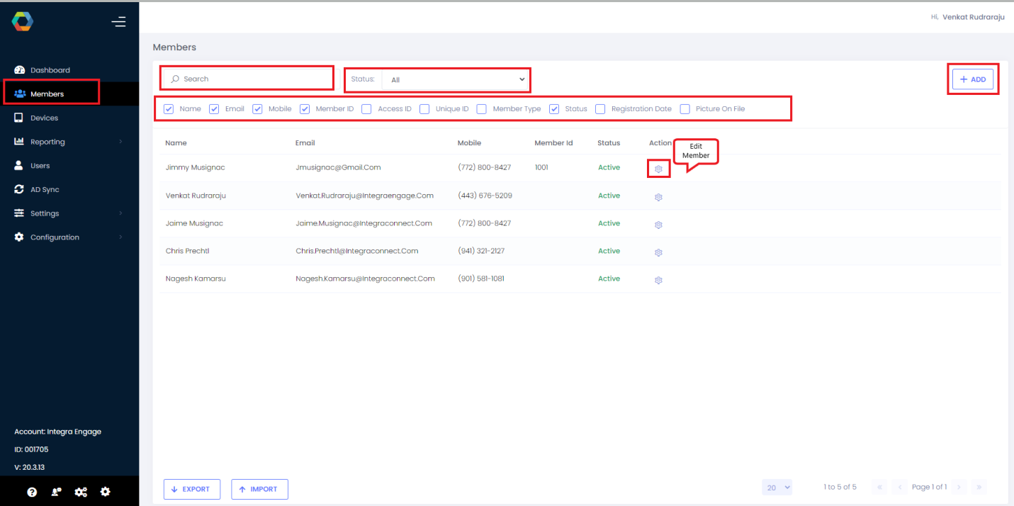 Integra Engage Manage Members