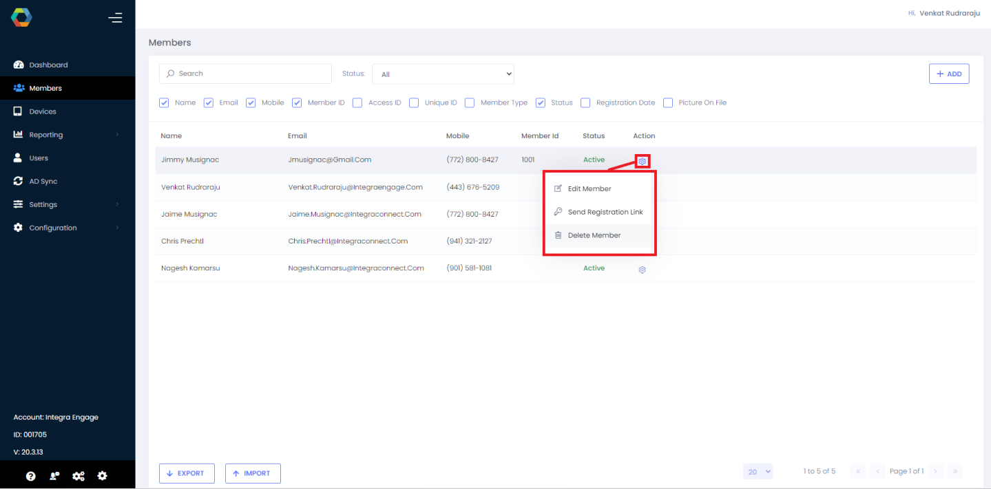 Integra Engage Manage Members